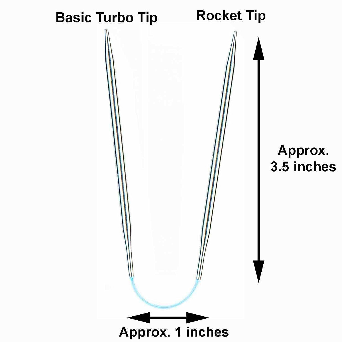 addi FlexiFlips 8 inch (20cm) (Set of 3) US 03 (3.25mm) DPN Double Pointed Knitting Needle Slick & Smooth Finish, Standard Tips, Smooth Joins, Blue Pliable Cord with 10 Colorful Stitch Markers