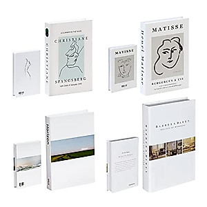 4 Pieces Faux Books for Decoration - Modern Fashion Decorative Books Set for Hardcover Home Decor, Fake Book Stacks Display for Office Bar Coffee Table Rustic Farmhouse Bookshelf