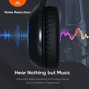 targeal Bluetooth Headphones - Immersive Stereo Wireless Headset -Headphone with Noise Canceling Microphone - Lightweight Over Ear Headphone for Phone, PC, Mac, Laptop