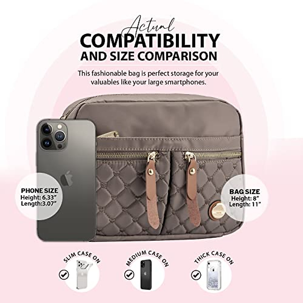 Katloo Nylon Crossbody Purse for Women, Laides Shoulder Handbags Roomy Multiple Pockets Fashion Satchel Purse