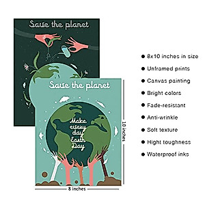 Save the Earth Art Poster | Environment Environmental Art Print Environmental Awareness for Kids, Save the Earth Print, Motivational Poster, Earth Day Print, Eco Activist Art (Save the Earth, 8X10inch Unframed)
