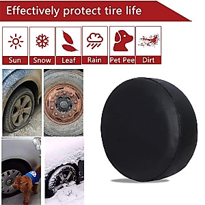 BESULEN Tire Covers 4 Pack, Oxford Wheel Covers for RV Truck SUV Trailer Camper, Waterproof Anti-UV Sun Tire Protectors, Universal Fit 21-23 Inch Tire Diameter, Travel Spare Wheel Covers
