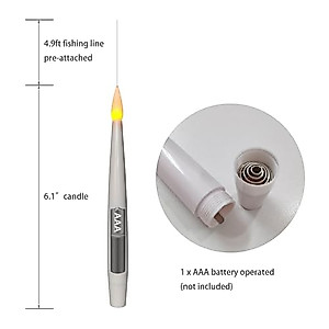 Leejec 20pcs Flameless Taper Floating Candles with Magic Wand Remote, Flickering Warm Light, Battery Operated 6.1" LED Electric Window Candle, Decor for Christmas, Wedding, Halloween, Birthday Party