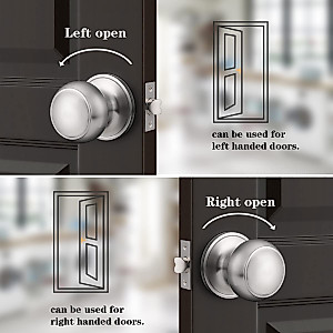 Probrico Colonial Style Passage Door Knobs Brushed Nickel Door Handle for Hall/Closet Door