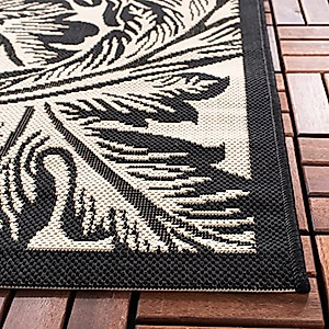 SAFAVIEH Courtyard Collection Accent Rug - 2'7" x 5', Sand & Black, Non-Shedding & Easy Care, Indoor/Outdoor & Washable-Ideal for Patio, Backyard, Mudroom (CY2996-3901)