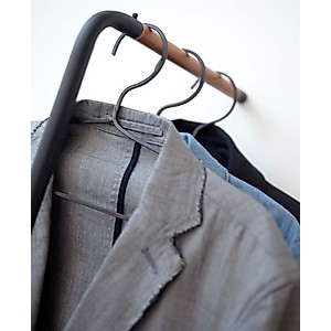 Yamazaki Home Leaning Slim Hanger, Space Saving | Steel | Coat Rack, One Size, Black