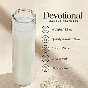 Simply Soson 2x8 inch Ivory Devotional Candles in Glass Jar - 3 Pack - 90 Hours – Prayer Candle - Tall Pillar Candles for Religious, Memorials, Party Decor