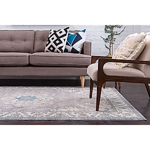 Unique Loom Salzburg Collection Classic Traditional Design Oriental Inspired Border Area Rug, 3 ft 3 in x 5 ft 3 in, Gray/Beige