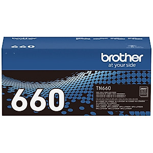 Brother Genuine High Yield Toner Cartridge, TN660, Replacement Black Toner, Page Yield Up To 2,600 Pages, Amazon Dash Replenishment Cartridge,1 Pack
