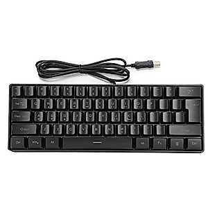 Gaming Keyboard, Computer Keyboard DC5V 100mA RGB Light FN Combination Shortcut Keys 61 Keys for Office