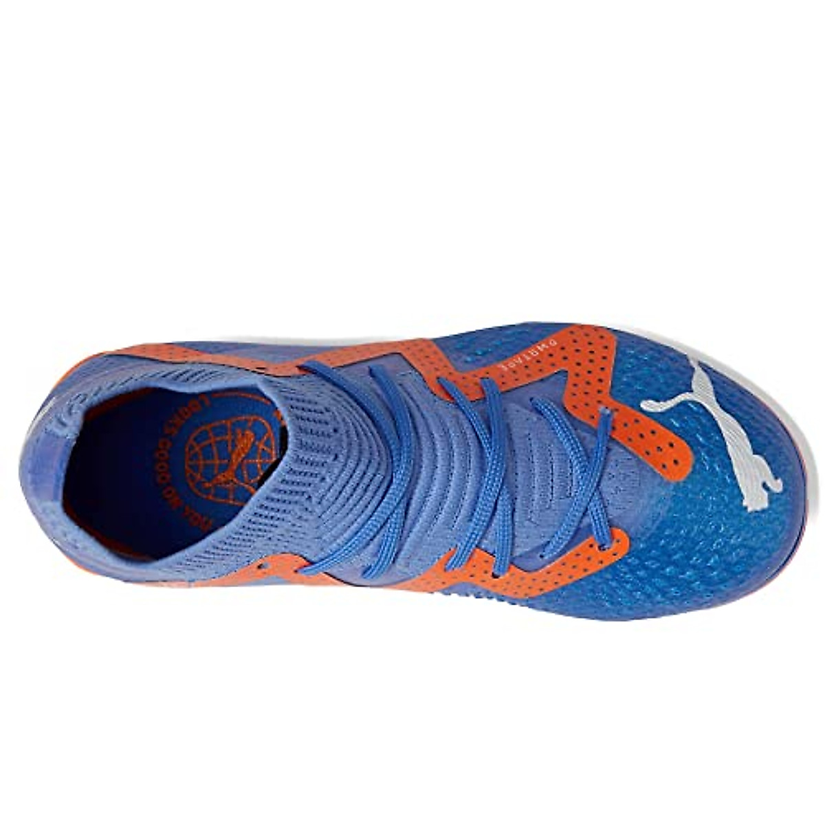 PUMA Future Pro Firm Ground/Artificial Ground (Little Kid/Big Kid) Blue Glimmer/Puma White/Ultra Orange 13 Little Kid M