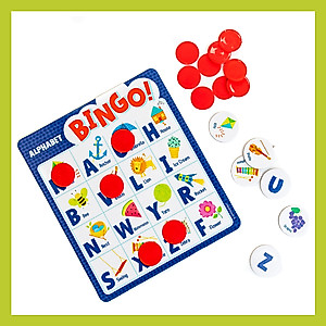 Peaceable Kingdom Alphabet Bingo! Letter Learning Educational Board Game for 2 to 6 Kids Ages 4+
