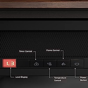 Electric Fireplace - 3-Sided Heater with Mantel and Shelf, Remote Control, LED Flames, Faux Logs, and Adjustable Settings by Northwest (Brown) (80-FPWF-M2)