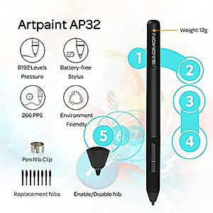 GAOMON S620 6.5 x 4 Inches Graphics Tablet with 8192 Passive Pen 4 Express Keys for Digital Drawing & OSU & Online Teaching-for Mac Windows Android OS