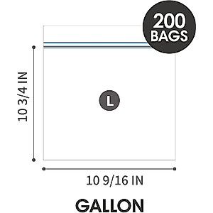 24/7 Bags | Double Zipper Storage Bags, Gallon Size, 200 Count (4 Packs of 50)