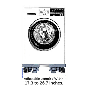 IREMMO Washing Machine Stand Base Furniture Dolly Mini Fridge Stand with 8 Strong Feet and 4 Wheels Refrigerator Stand Washer and Dryer pedestal Mobile Roller Dolly Cart with Wheels for Appliance