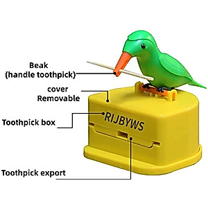 RIJBYWS Bird Toothpick Dispenser£¬Telescopic Automatic toothpick dispenser£¬Cute Toothpick holder decoration the kitchen, home,party, fun gifts for children parents
