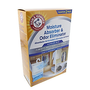Arm & Hammer Moisture Absorber & Odor Eliminator 16oz Hanging Bag, 3 Pack (6 Bags Total) – Eliminates Musty Odors & Freshens Air for Closets, Laundry Rooms, Mud Rooms