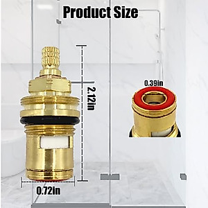 Ceramic Cartridge Assembly Compatible with T&S Brass Faucets, Temperature 40F-140F, Pressure 20PSI-125PSI, Hot Ceramic Cartridge faucet parts Replace 013787-45
