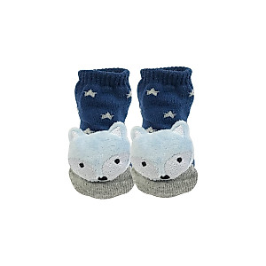 Bowbear Adorable Baby 6 Pair Non-Skid Puffy Animal Face Bootie Socks