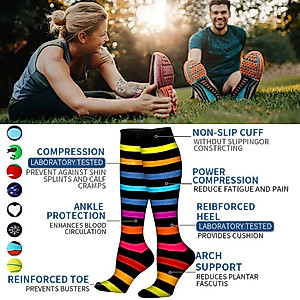 Compression Socks for Women and Men Circulation-Best Support for Running, Athletic, Nursing, Travel