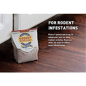 Fresh Cab FC6 Botanical Rodent Repellent Keeps Mice and Rats Out, Federal EPA Registered for Use Indoors and in Enclosed Spaces, 2.5 Ounce x 4 Scent Pouches x 4 Pack (Total 16 Pouches)