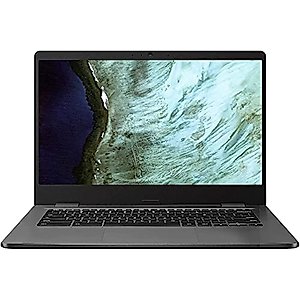 Basrdis NewASUS 14.0" Grey Chromebook Laptop, 14.0" HD Anti-Glare Display, Intel Celeron N3350 Processor, 4GB Memory, 32GB Emmc, Chrome OS, Front-Facing Camera
