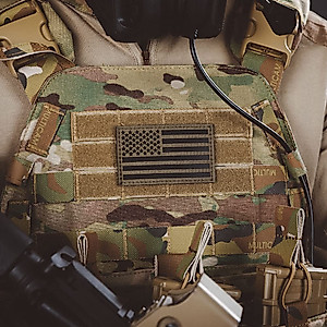 EXCELLENT ELITE SPANKER 2 Pcs American Flag Patch Reflective USA Flags Patches PVC Tactical Patch for Backpack Vest Clothes Hat Patch Military Team Patch (Ranger Green)