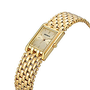 BERNY Gold Watches for Women Ladies Wrist Quartz Watches Stainless Steel Band Womens Gold Watch Small Luxury Casual Fashion Bracelet (Gold Dial)