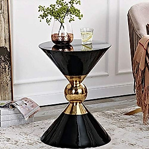 DLOETT Style Living Room Side Tables Gold Tea-Table Sofa End-Table White and Black Side Coffee Table (Color : D)