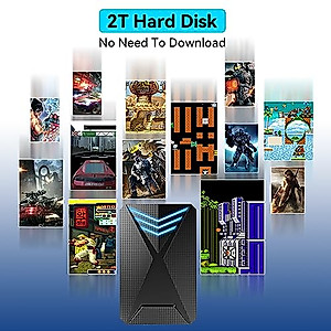 Retro Game Console - Plug and Play Video Game Console,Compatible with 17 Emulators,2T Portable External Hard Drive for Win PC/Laptop with PC/3D Games