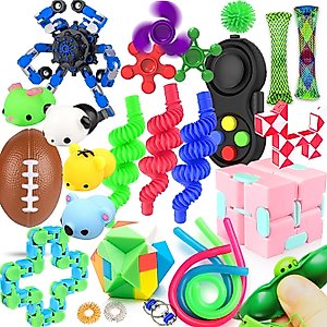 VNAMO Fidget Toys, 28 Pack Sensory Toy Set Relieves Stress and Anxiety for Children Adults, Special Toys Assortment for Birthday Party Favors Classroom Rewards Prizes Carnival Goodie Bag Fillers