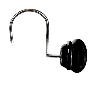 Creative Scents Black Shower Curtain Hooks - Set of 12 Shower Hooks for Shower Curtain - Decorative Shower Curtain Hooks Black - Durable Shower Curtain Rings for Bathroom Curtain Shower Rod