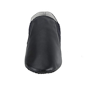 Dynadans Unisex PU Leather Upper Slip-on Jazz Shoe with Arch Insert for Women and Men's Dance Shoes-Black-4.5M