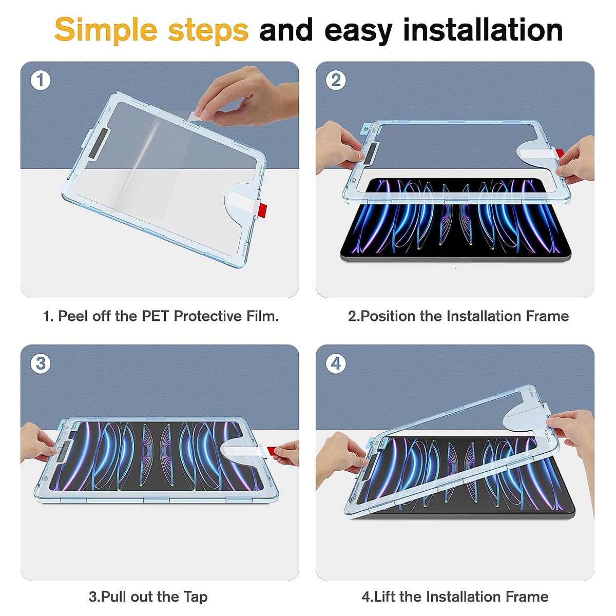 Hocents. Paperfeel Glass Screen Protector Compatible with iPad Pro 12.9 6th / 5th / 4th / 3rd Generation (2022/2021 / 2020/2018), Auto-Alignment Tool, Tempered Glass, EZ Kit