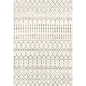 nuLOOM Moroccan Blythe Area Rug, 8' x 10', Grey/Off-white