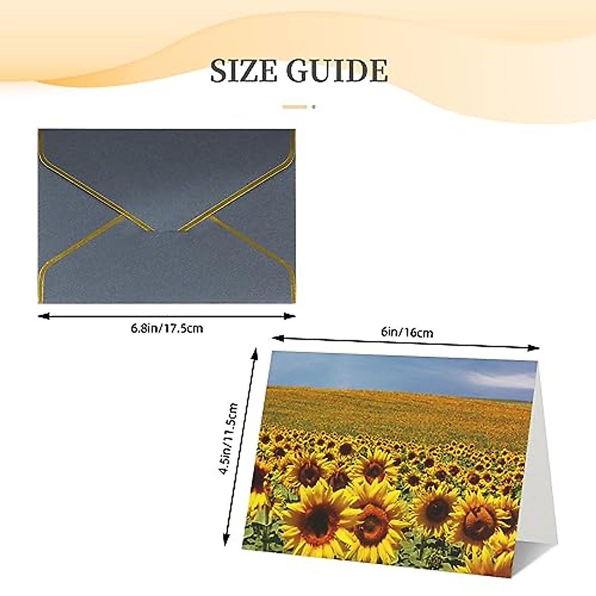 PAILON Sunflowers Floral Thank You Cards With Envelopes, Blank Greeting Note Cards With Envelopes Blank Inside, Funny Birthday Cards For Women Men, Thank You Card For Wedding Business,Graduation