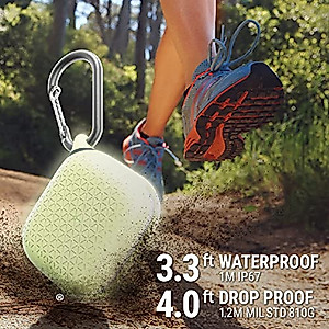 Catalyst Waterproof Case Vibe Series for AirPods 3 with Premium Carabiner. Compatible Wireless Charging, One-Piece Design, High Drop Protection, Soft-Touch - Glow-in-The-Dark
