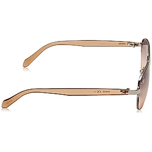 Fossil Women's FOS3062s Aviator Sunglasses, Ruthenium Nude, 57 mm