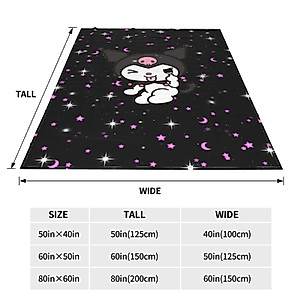 Kawaii Super Soft Blanket Cute Plush Blanket All Season Flannel Fleece Blanket for Kids Adult Sofa Bedding Living Room Decor 60"X50"