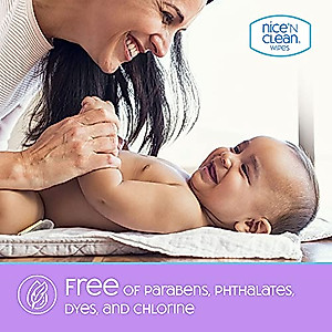 Nice 'n CLEAN Skin Care Baby Wipes Unscented 56ct (6-Pack) | Ideal for Sensitive Skin | Hypoallergenic, Plastic-Free, Plant-Based Wet Wipes