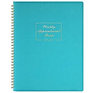 Weekly Appointment Book 2023 - Daily Hourly Planner 2023, January 2023- December 2023, 8.4" x 10.6", 15-Minute Interval, Flexible Soft Cover, Twin-Wire Binding, Perfect for Your Life