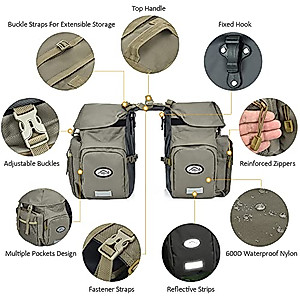 Lixada Bike Bag 50L Bike Pannier Bag Waterproof Bike Saddle Bag Large Capacity Bicycle Trunk Bag Extensible Bicycle Rear Seat Bag for Width Less Than 7in Bike Rack