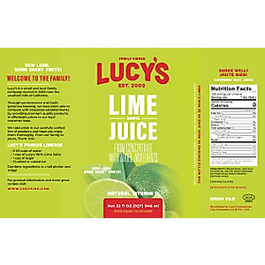 Lucy’s Family Owned - 100% Lime Juice, 32 oz. Bottle (Pack of 2)