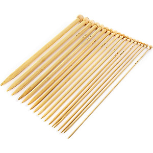 LIHAO 36 PCS Bamboo Knitting Needles Set (18 Sizes From 2.0mm to 10.0mm)