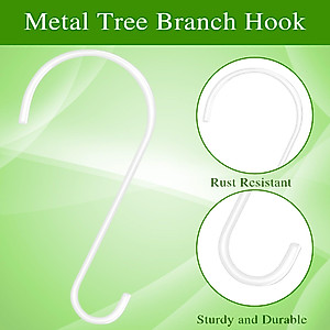 6 Pack Tree Hooks 12 Inches Tree Branch Hooks, Extra Large S Hooks for Hanging Plants,Heavy Duty Hooks for Hanging Plants, Black Bird Feeder Hooks for Outdoors Hanging Basket, Lanterns