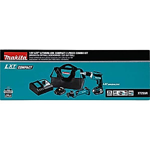 Makita XT255R 18V LXT Lithium-Ion COMPACT Cordless 2-Pc. Combo Kit (2.0Ah)