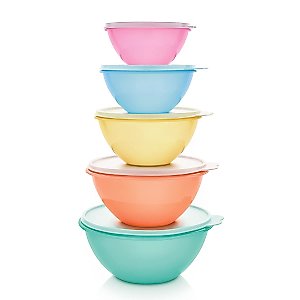 New Tupperware NewTupperware Classic Wonderlier Mixing Bowl Set of 5 ,Multicolor,800 ml