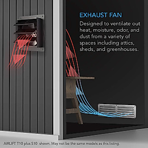 AC Infinity AIRLIFT S12, Shutter Exhaust Fan 12” with 10-Speed Controller, EC Motor - Wall Mount Ventilation and Cooling for Sheds, Attics, Workshops, and Greenhouses