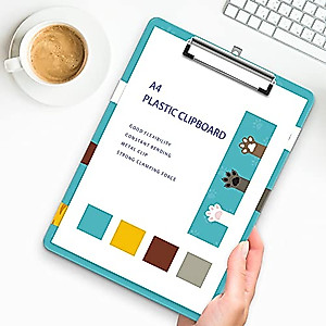 ZAXMEY Plastic A4 Clipboards, Cute Clip Board Stardard Letter Size 9 x 12.5 in, Office Decorative for Students Women Men and Kids, Cat Claw